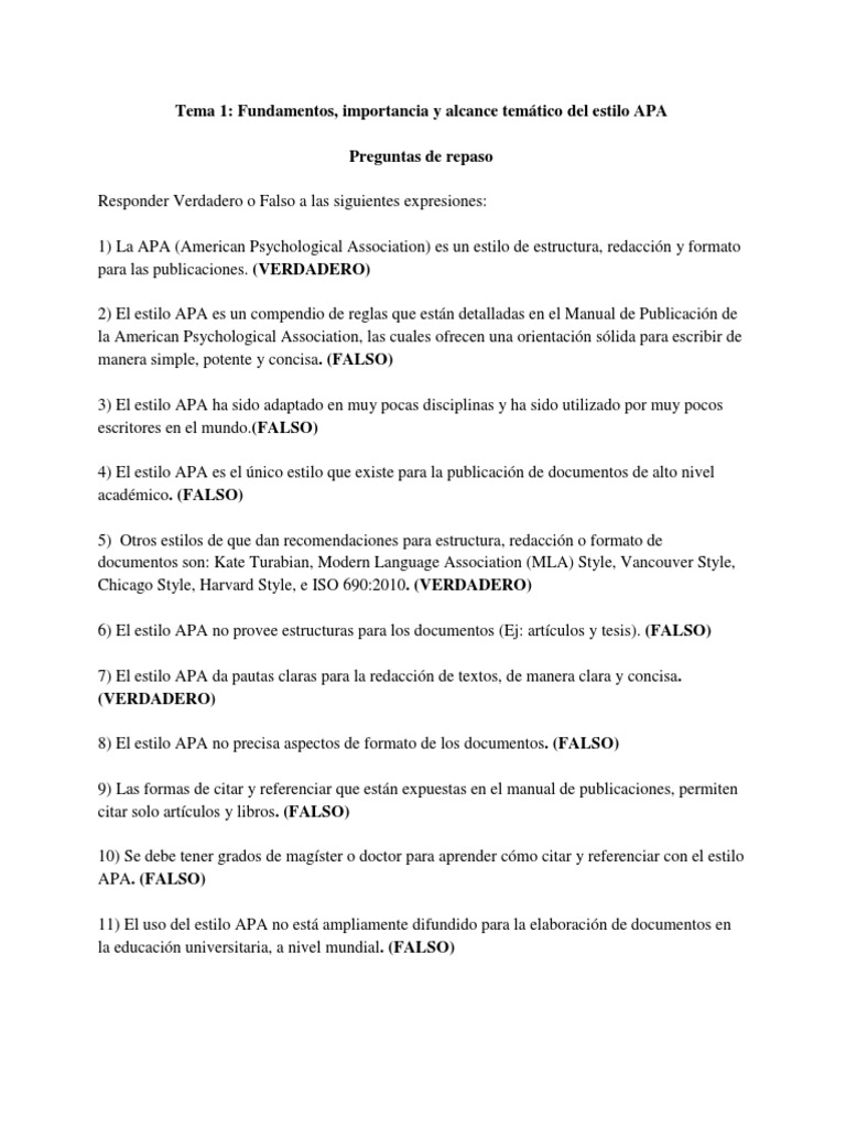 APA Tema 1 RESUELTO | PDF | Estilo apa | Informática