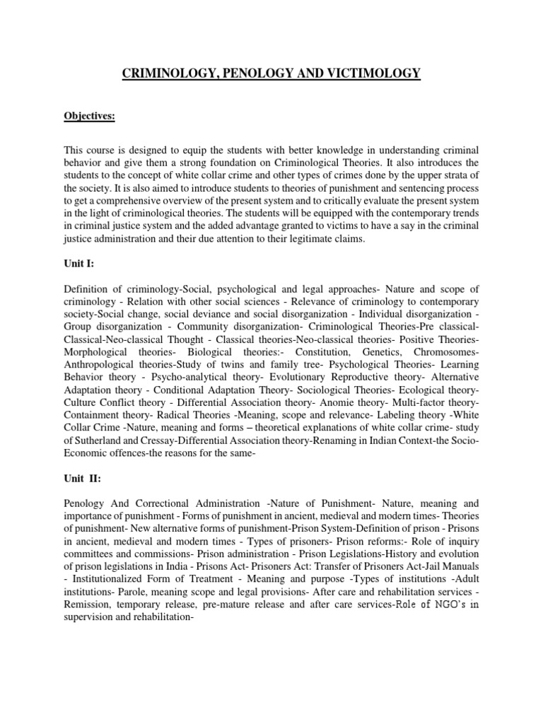 E2. Criminology, Penology & Victimology | PDF | Criminology | Victimology