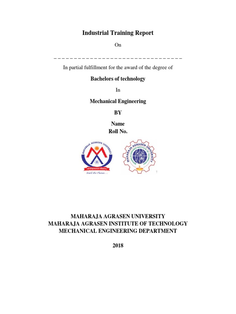 Industrial Training Report Format | PDF | Evaluation | Change