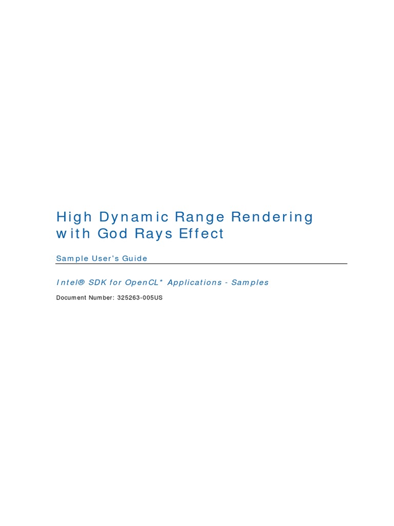 High Dynamic Range Rendering With God Rays Effect: Sample User's Guide ...