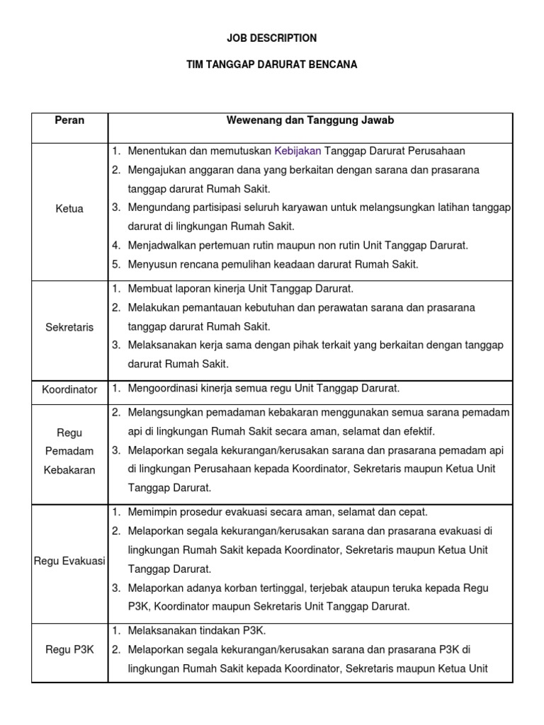 Job Description TDB | PDF