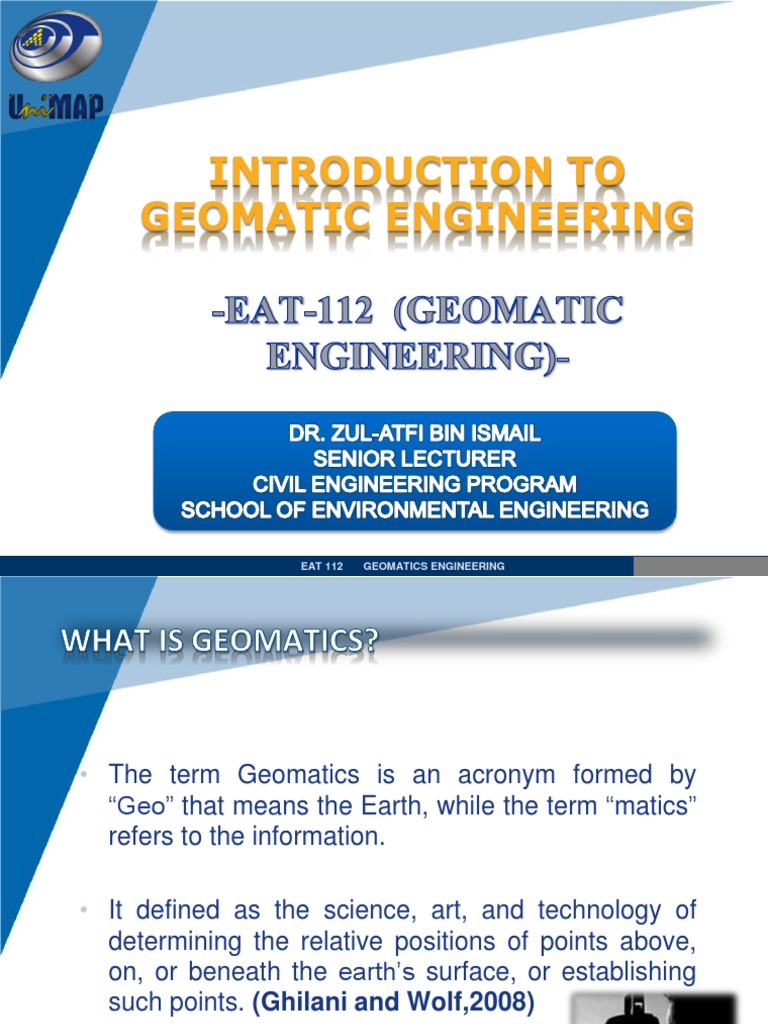 Introduction of Geomatic | PDF | Surveying | Geomatics