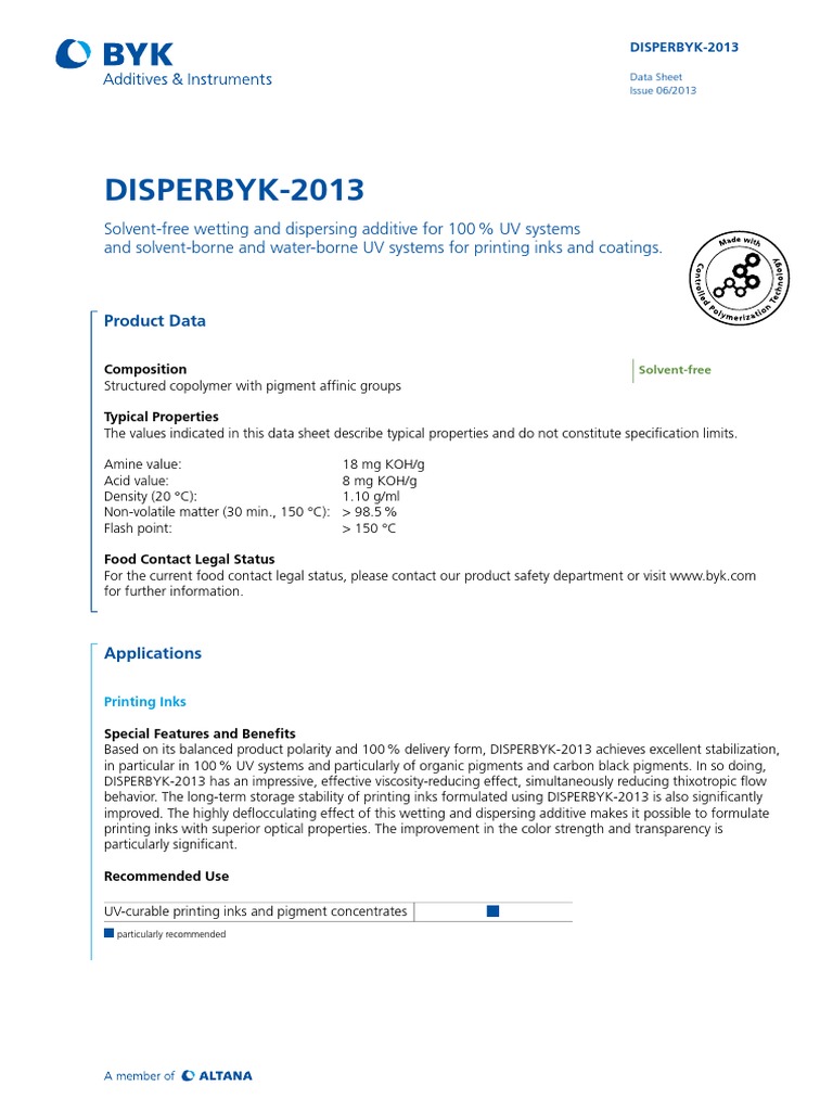 Tds Disperbyk-2013 en | PDF | Tinta | Ultravioleta