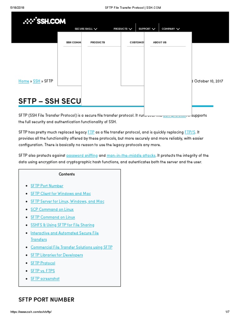 SFTP File Transfer Protocol | PDF | File Transfer Protocol | Secure Shell