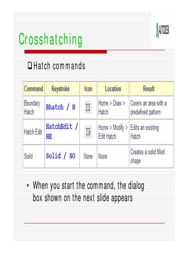 Crosshatching: Hatch Commands | PDF
