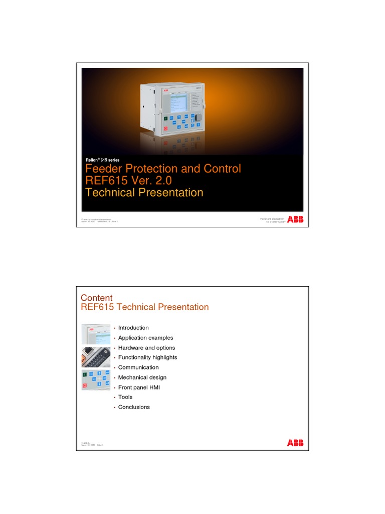 ABB+REF615+Technical+Presentation 756407 ENe | Download Free PDF ...
