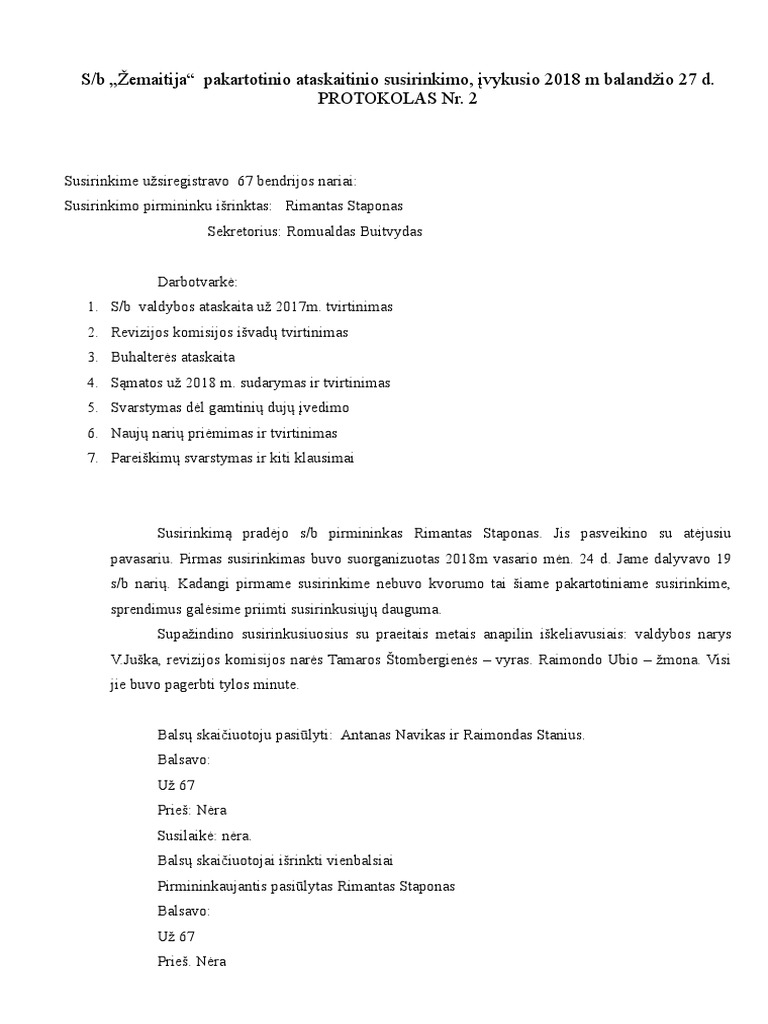 Protokolas Sodai 2018 04 27 | PDF