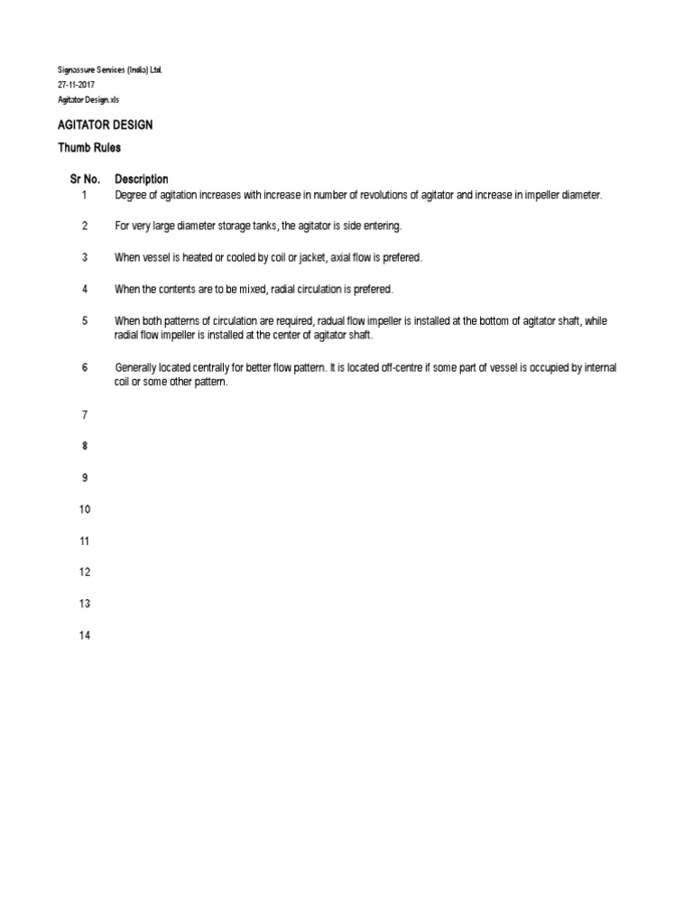 Agitator Design | PDF | Turbine | Propeller
