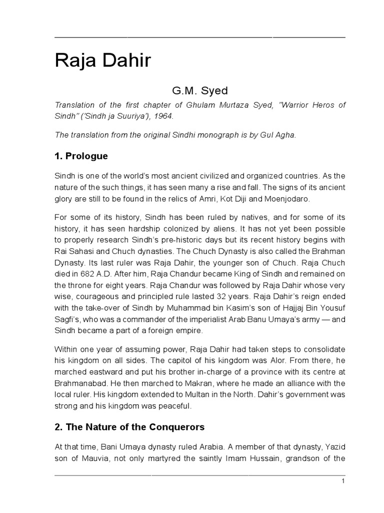 Raja Dahir | PDF | Arabian Peninsula | Caliphate