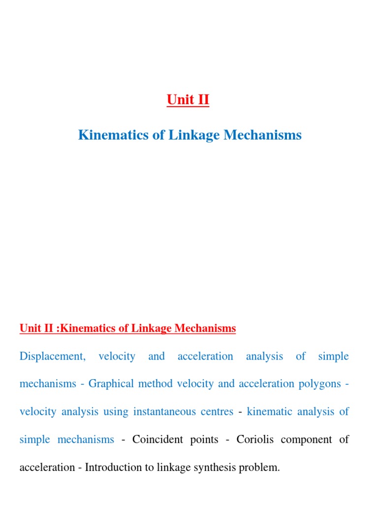 Unit II | PDF | Kinematics | Velocity