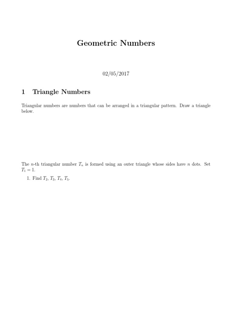 Geometric Numbers | PDF | Geometric Shapes | Triangle