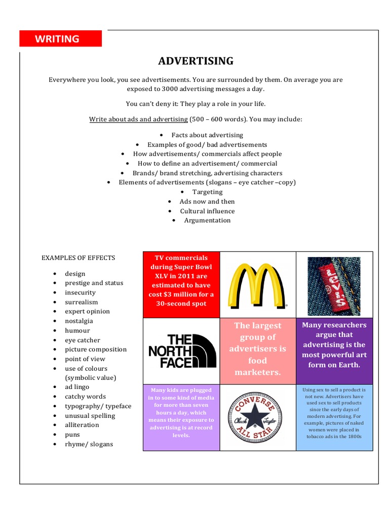 Essay Writing About Advertising Advanced | PDF | Public Opinion ...