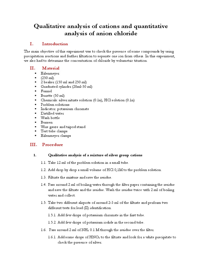 Lab6 - Qualitative Analysis of Cations and Quantitative Analysis of ...