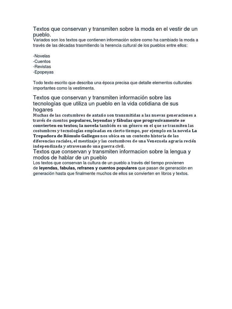 Textos sobre moda y cultura de un pueblo | PDF