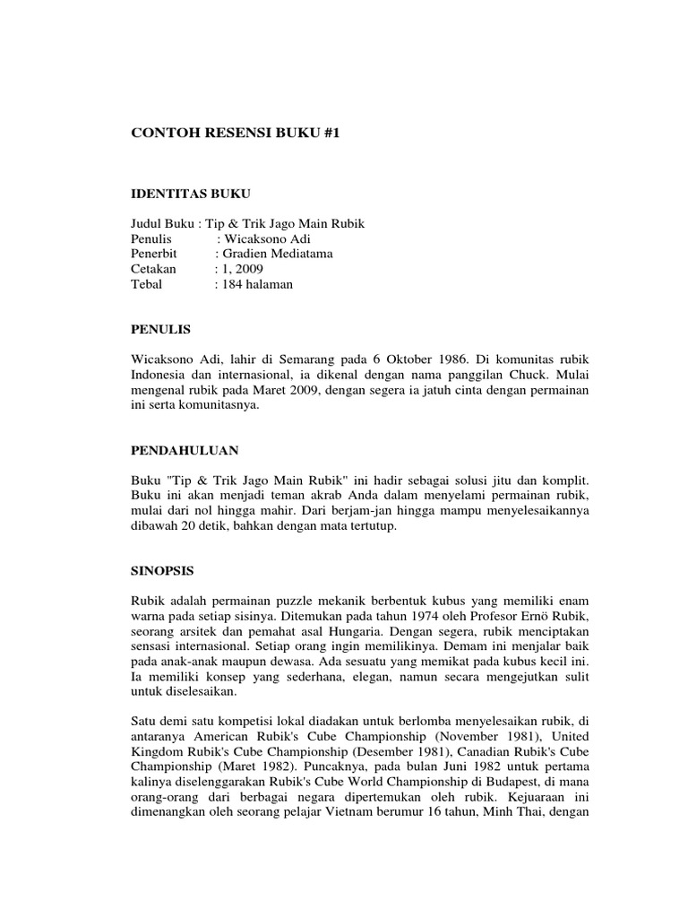 Contoh Resensi Buku Pdf
