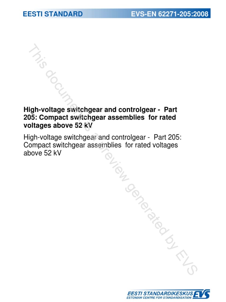 EVS EN 62271 205 2008 en Preview | PDF
