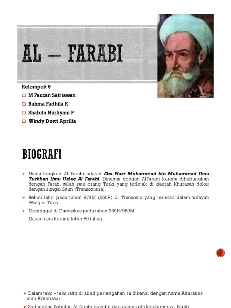 Al - Farabi Biografi Pai | PDF