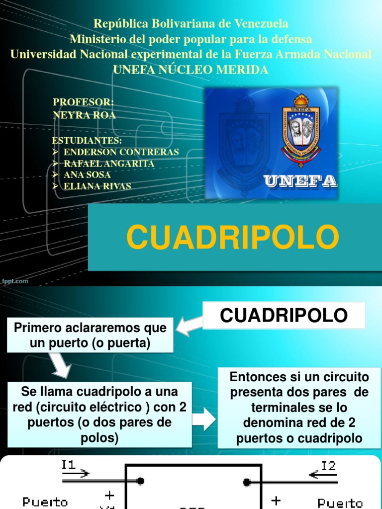 Cuadripolo (Power Point) | PDF | Electricidad | Electromagnetismo