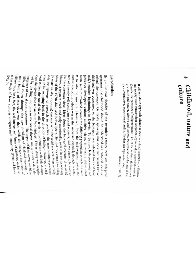 Alan Prout - Childhood, Nature and Culture | PDF