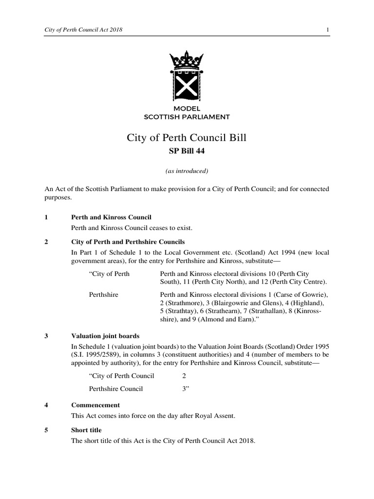 SPB044 - City of Perth Council Bill 2018 | PDF