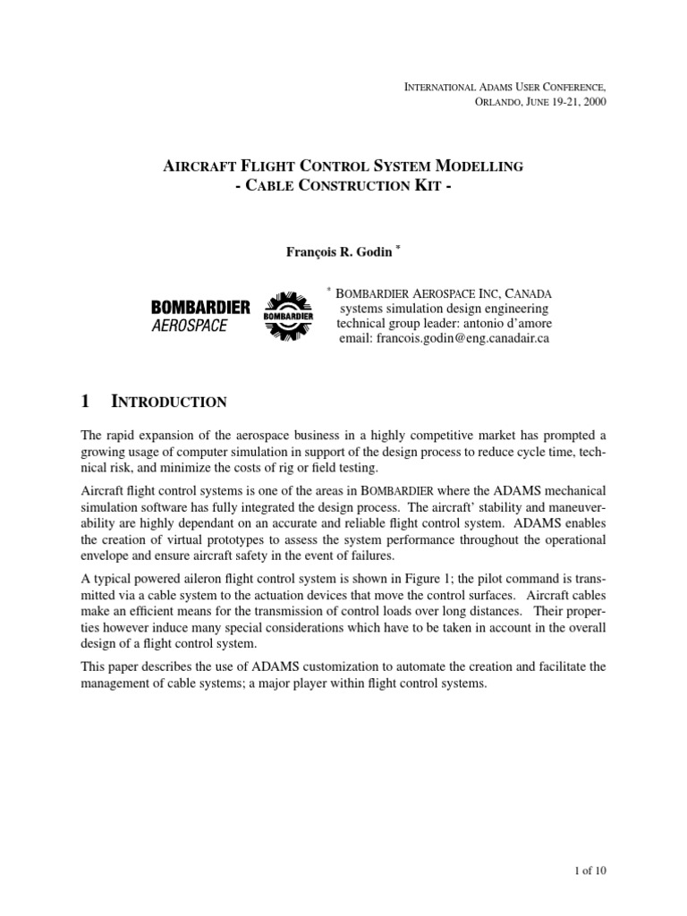 Aircraft Flight Control System Modelling | PDF | Aircraft Flight ...