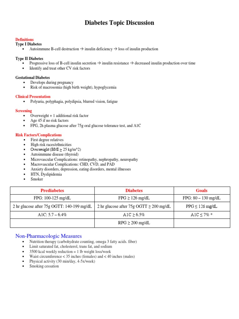 Diabetes Topic Discussion | PDF | Diabetes Mellitus | Insulin