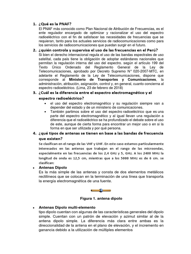 Qué Es La PNAF | PDF | Antena (Radio) | Ingeniería de difusión