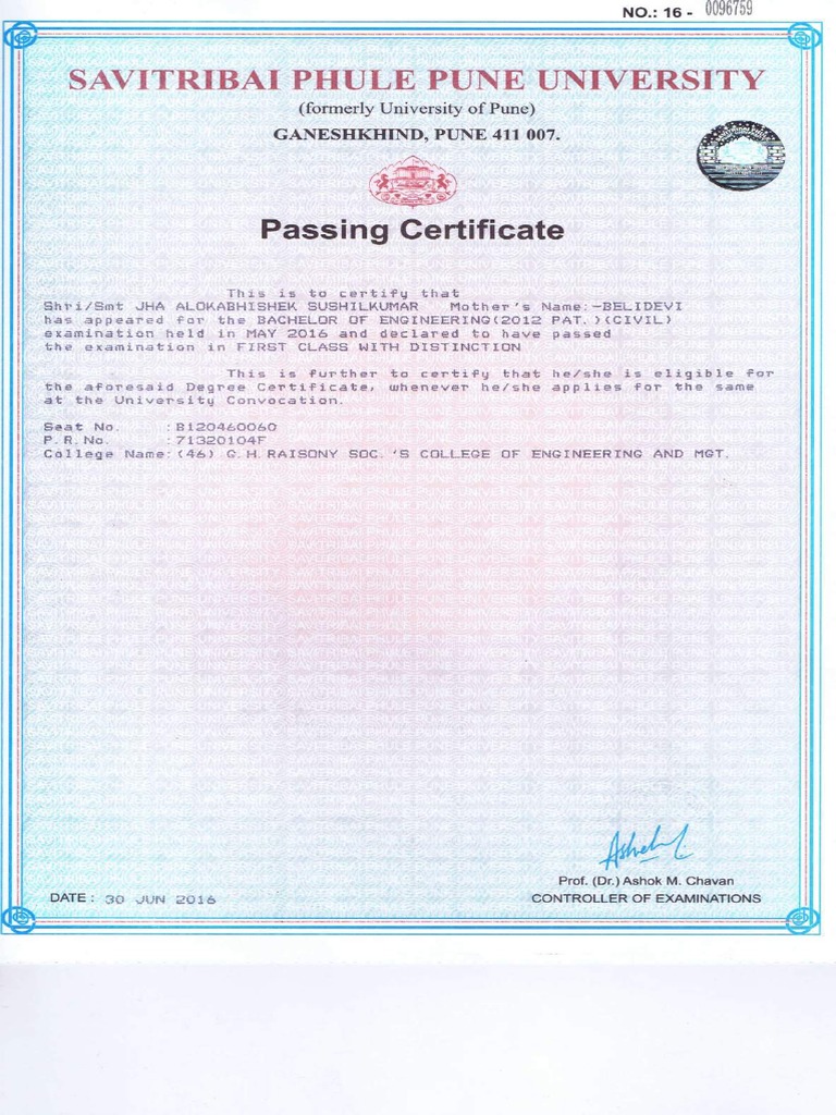 Compressed - Engg Passing Certificate | PDF