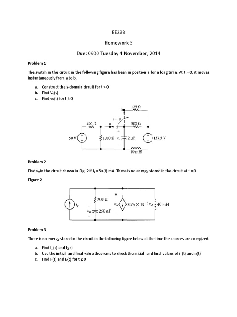 Ee233 HW5 | PDF