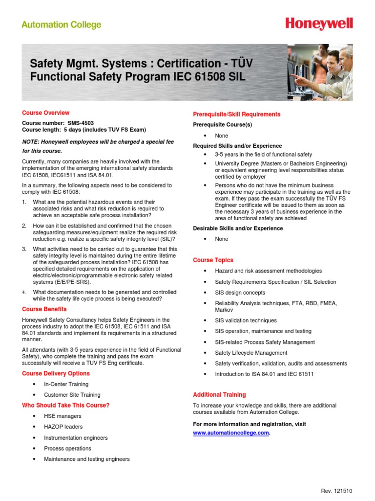 SMS-4503-CT-En-DeS-238-R000-REV01-0-Safety Mgmt. Systems Certification - TÜV Functional Safety ...