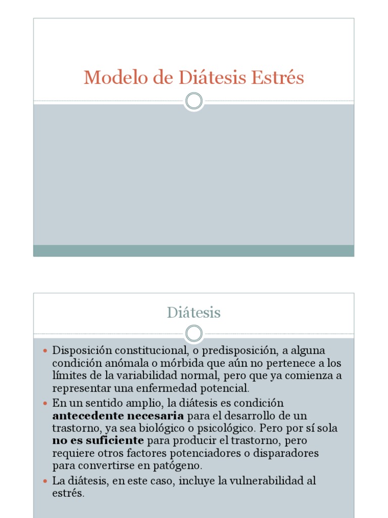 Diátesis Estrés | PDF | Estrés (biología) | Adultos