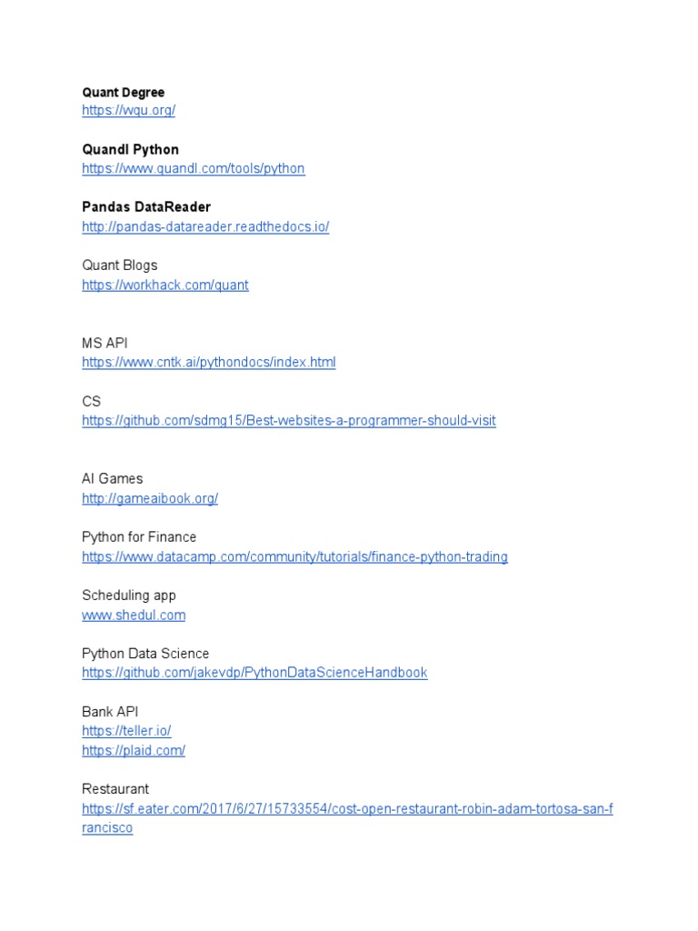 Quandl Python: Quant Blogs | PDF | Computing | Business