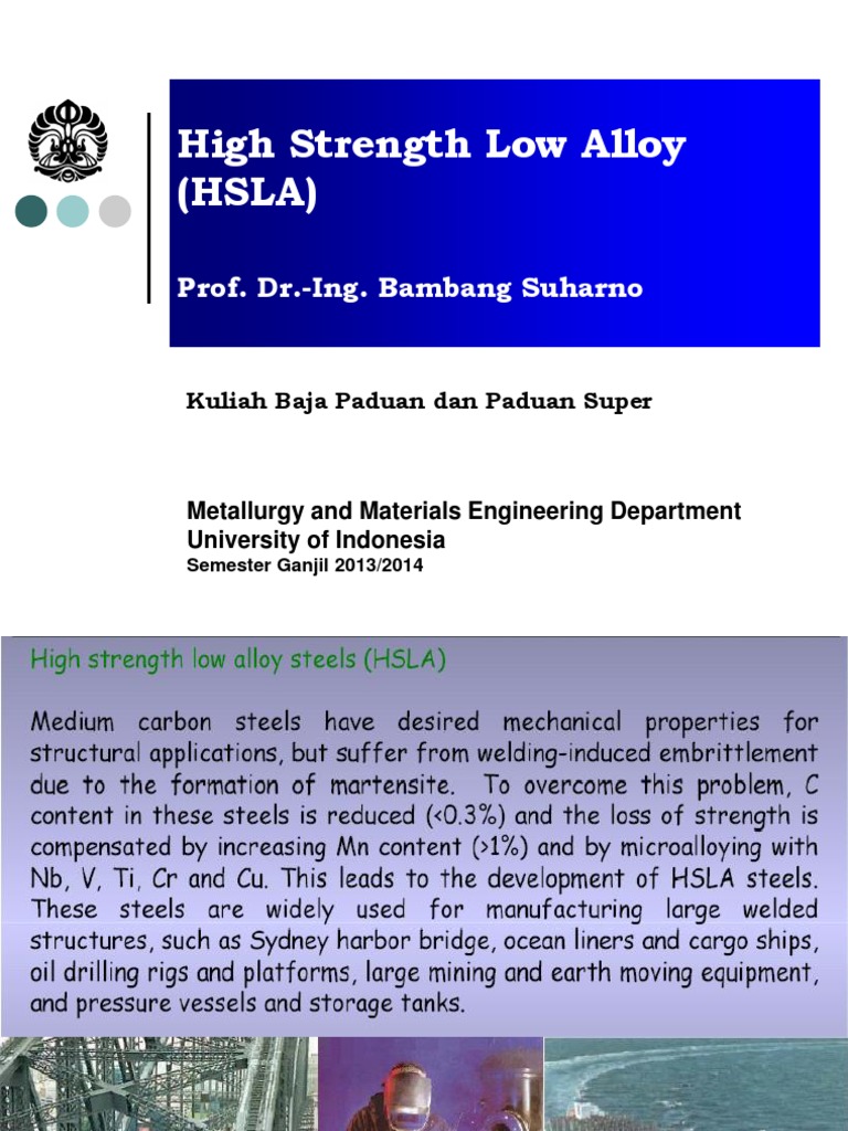 High Strength Low Alloy (HSLA) : Prof. Dr.-Ing. Bambang Suharno | PDF ...