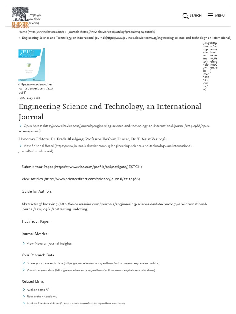Engineering Science and Technology, An International Journal - Elsevier ...