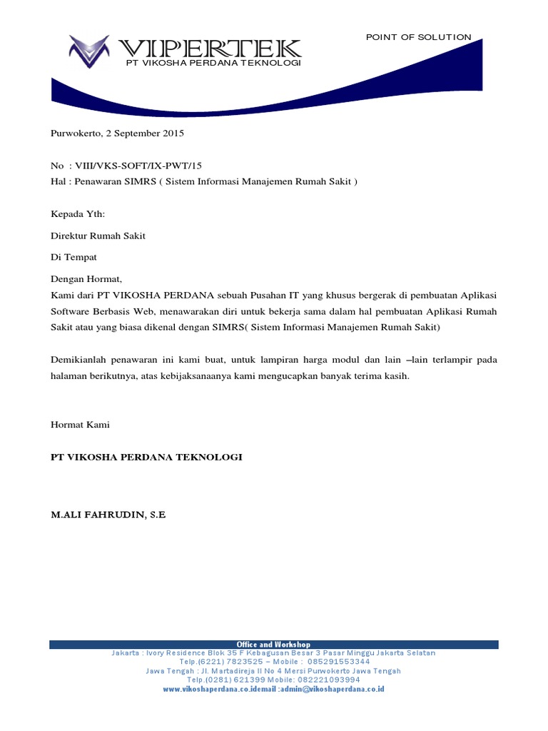 Proposal Penawaran Simrs | PDF