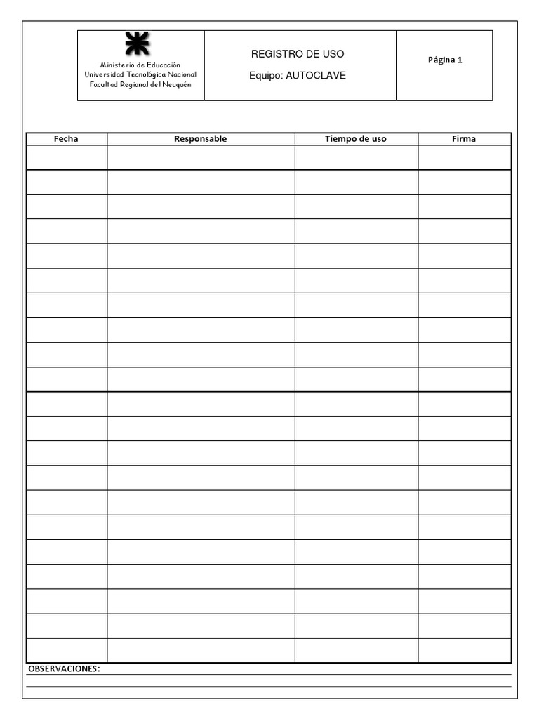 Registro Autoclave | PDF