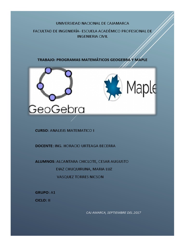 Programas Matematicos Geogebra y Maple | PDF | Ecuaciones | Derivado