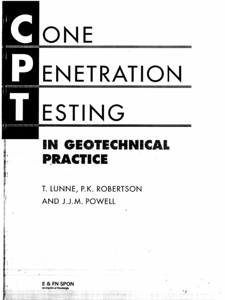 CPT en Practica Geotecnica - Lunne, Robertson, Powell | PDF | Soil ...