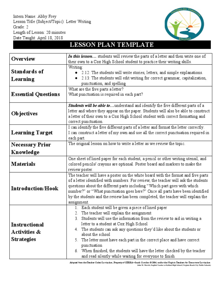 Lesson Plan Template and Reflection | PDF | Educational Assessment ...