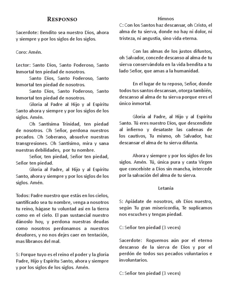 Responso Tipo Mujer | PDF | Dios en el cristianismo | Cristo (título)