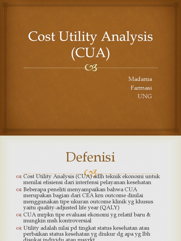 Cost Utility Analysis (CUA) | PDF