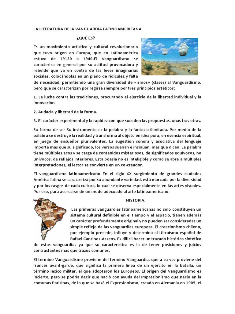 El Vanguardismo Literario Latinoamericano | PDF | Vanguardia ...