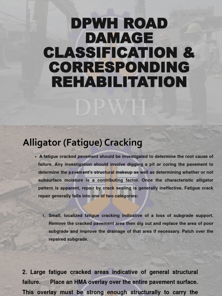 Classification and Rehabilitation Strategies for Common Road Pavement ...