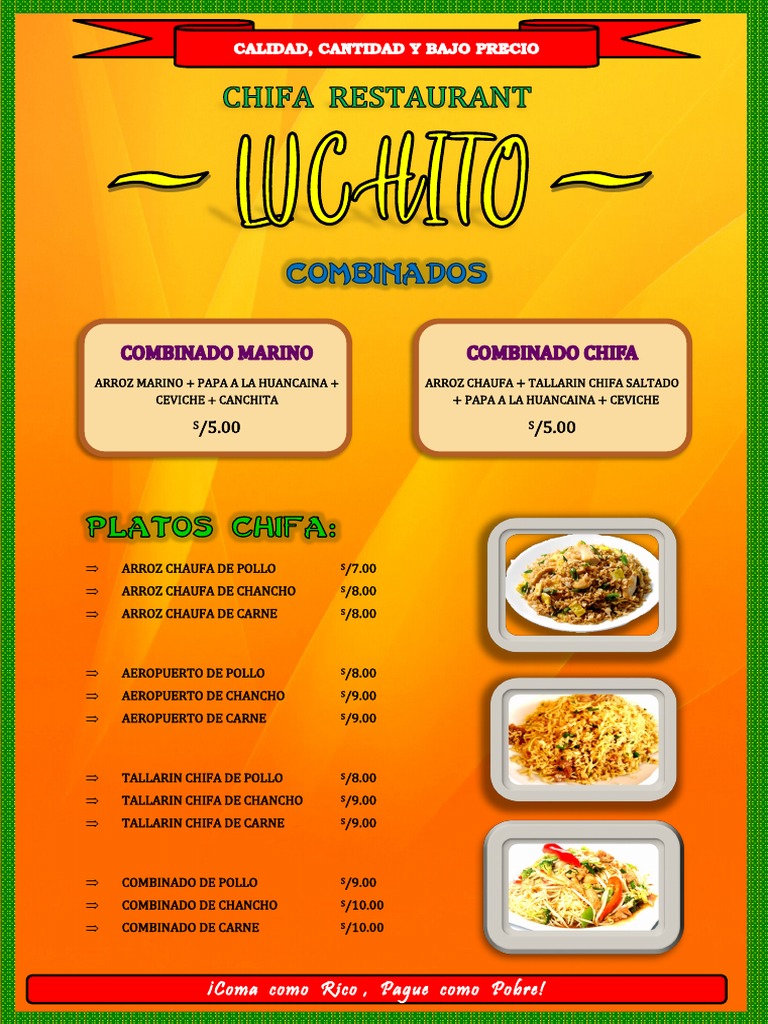 Modelo de Carta de Restaurante | PDF
