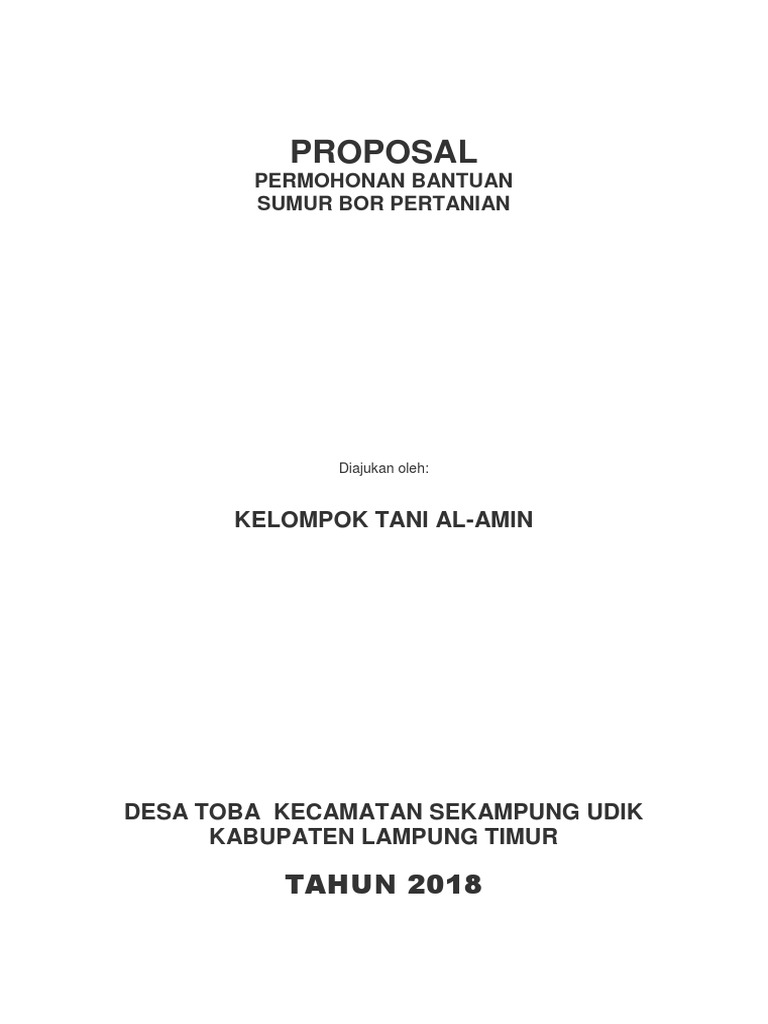 Proposal Sumur Bor untuk Pertanian | PDF