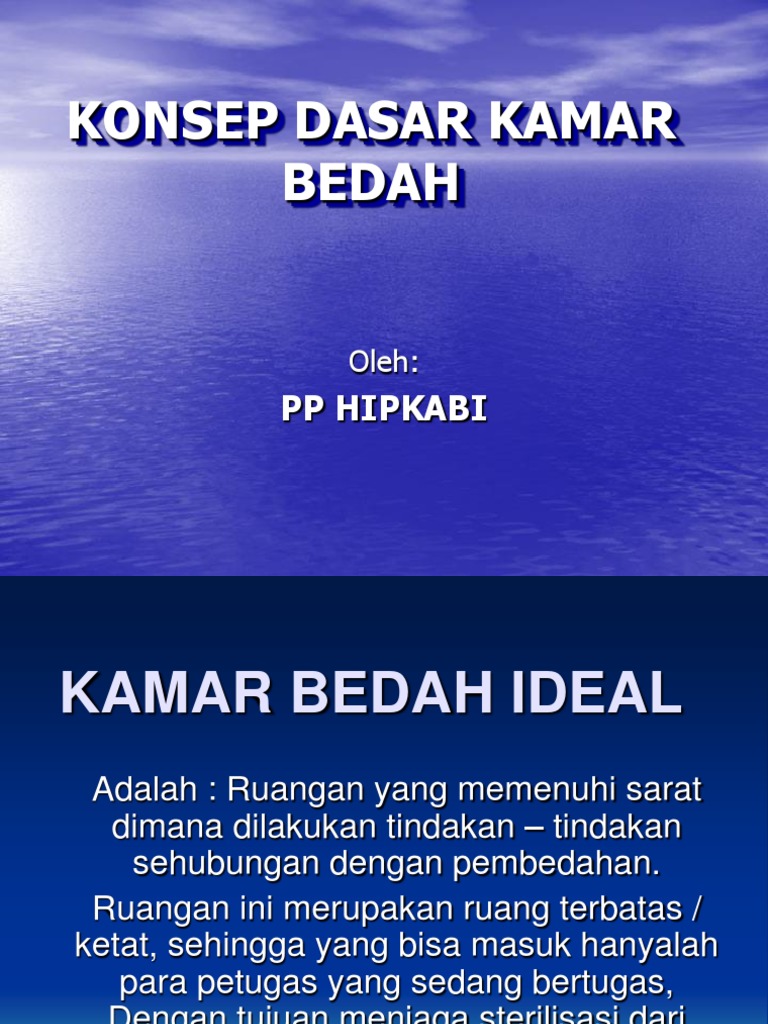 Konsep Dasar Kamar Bedah: PP Hipkabi | PDF