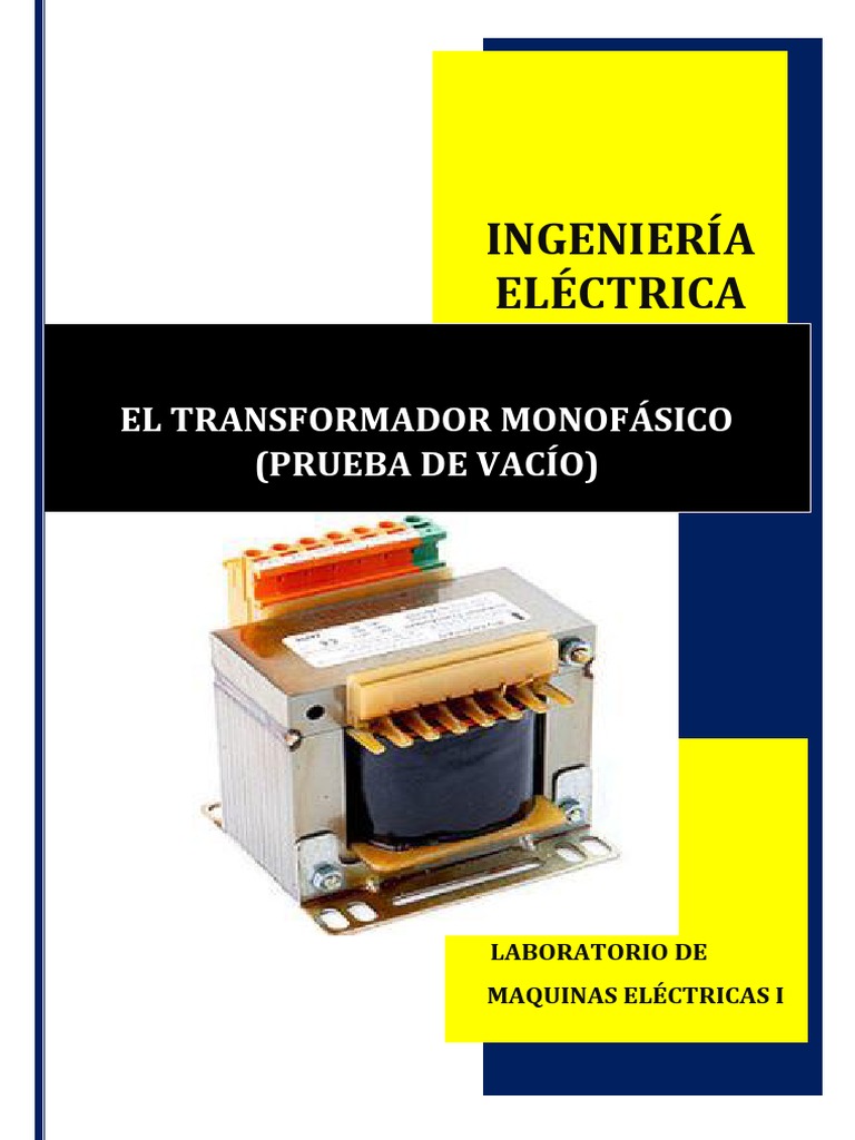 El Transformador Monofásico (Prueba de Vacío) | PDF | Transformador | Inductor