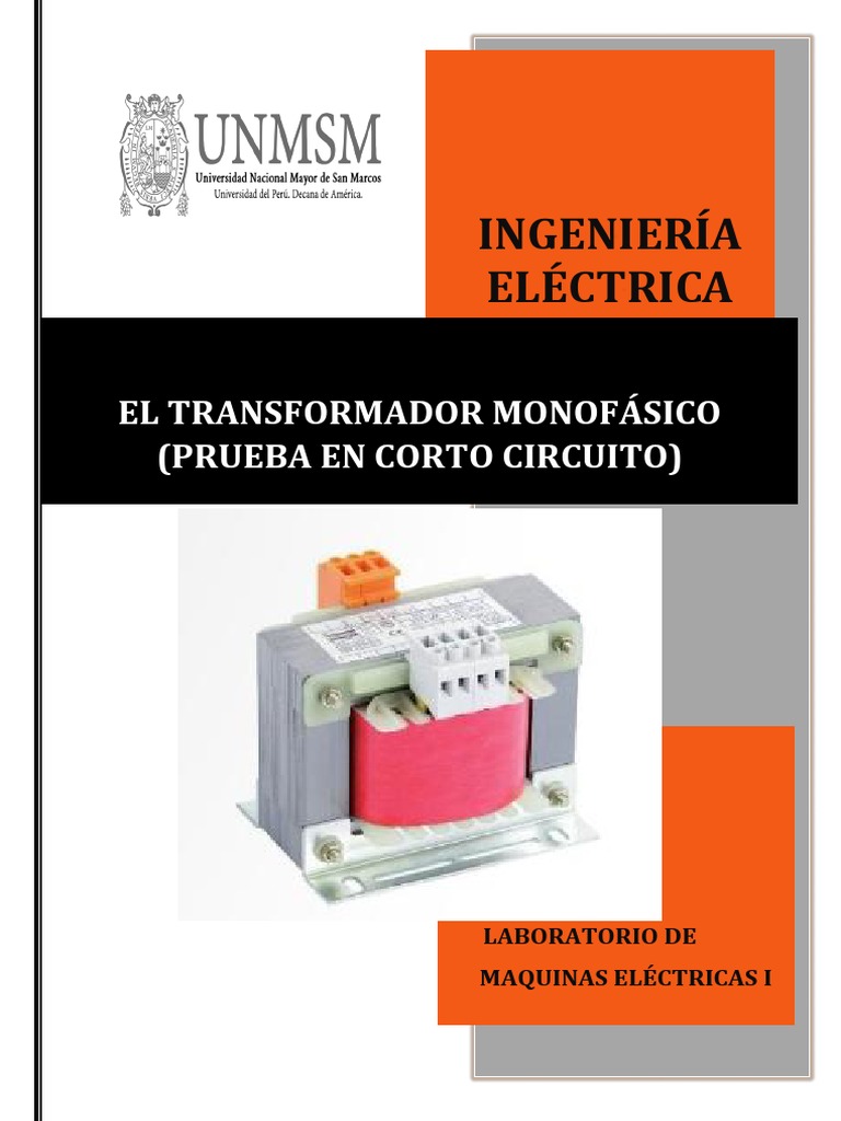 3. Prueba en Corto Circuito Del Transformador Monofásico | PDF | Transformador | Inductor