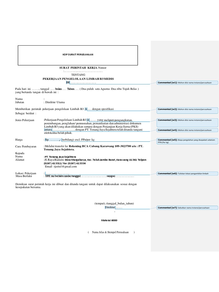 SPK Pengelolaan Limbah B3 Medis | PDF