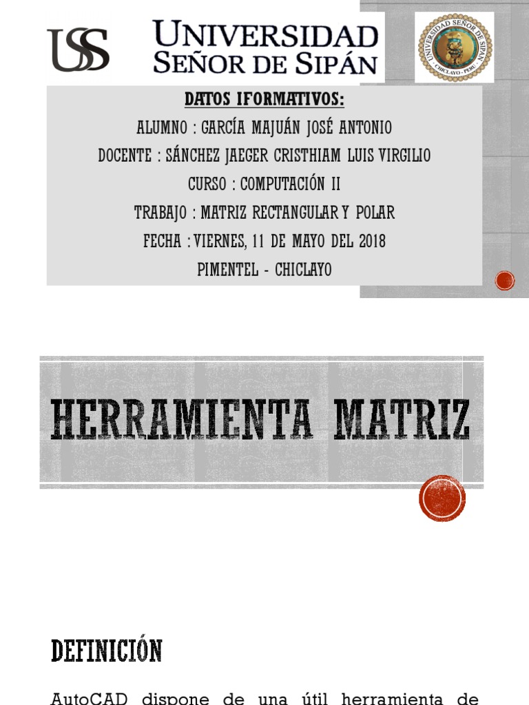 Matriz Rectangular y Polar Autocad - Computación II | PDF | Matriz ...